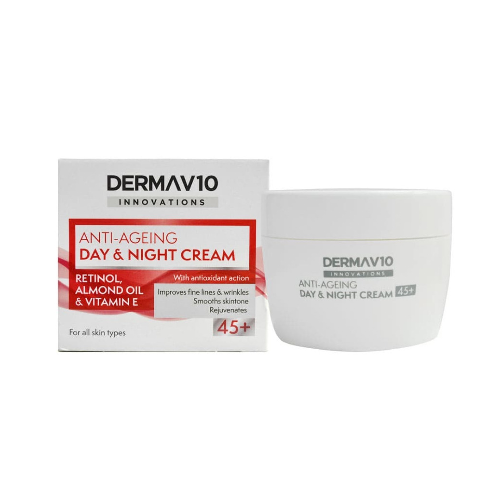 Derma V10 Anti-Ageing Day & Night Retinol Cream 50ml – Glow Vault